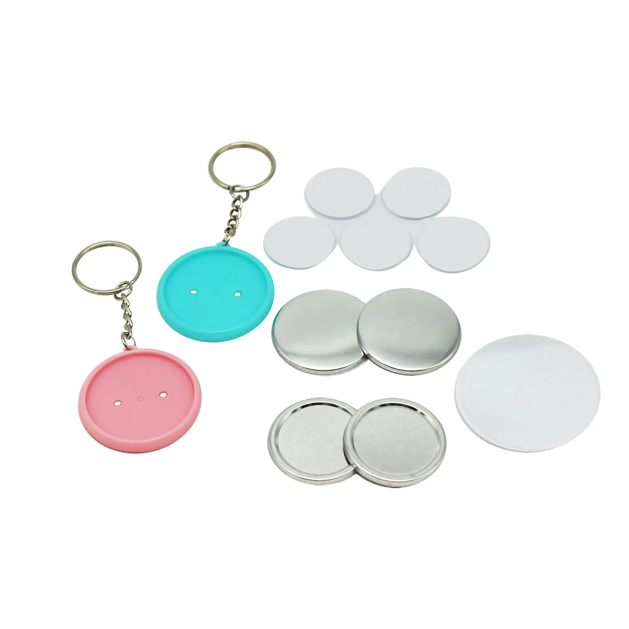 37mm Round Shape Plastic Blank Button Badge Keychain - Buy Blank Button ...