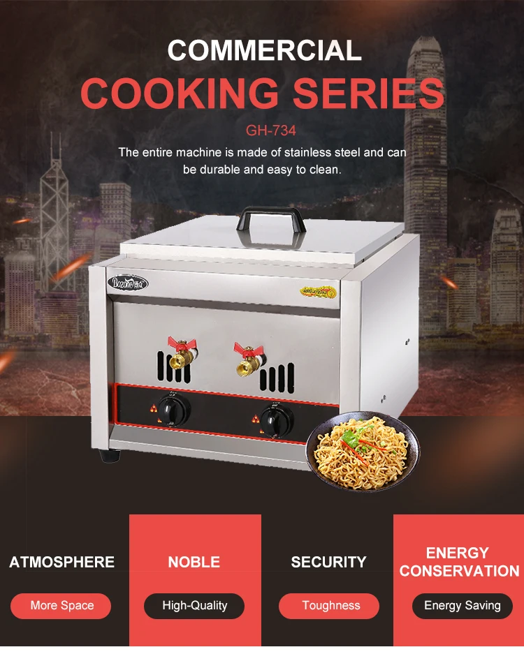 Gh-764 Commercial Stainless Steel Counter Top 4-basket Gas Noodle ...