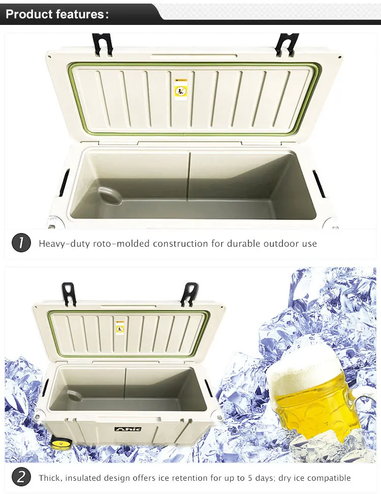 AHIC Large Commercial Thermo Cool Box 120 Liters with Wheels