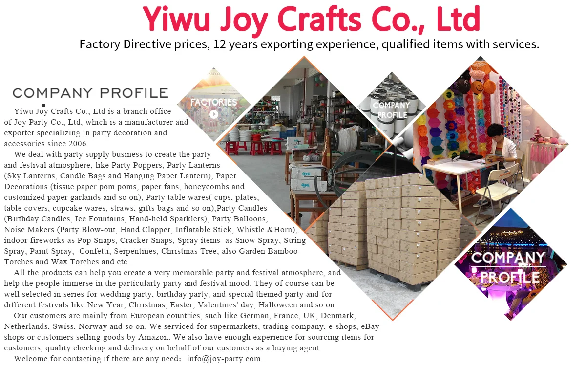 Yiwu Joy Crafts Co., Ltd. - Party supplies, Party tableware