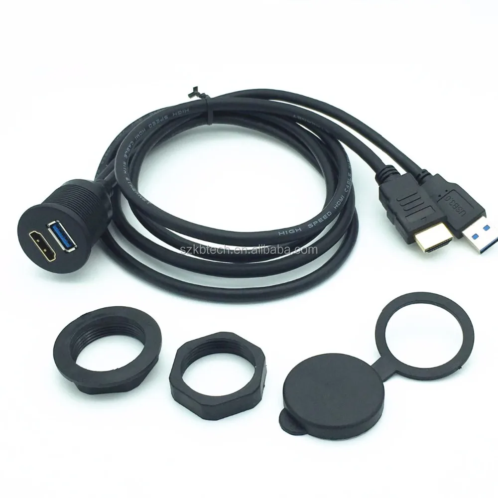 USB & hdmi female panel mount to male extension