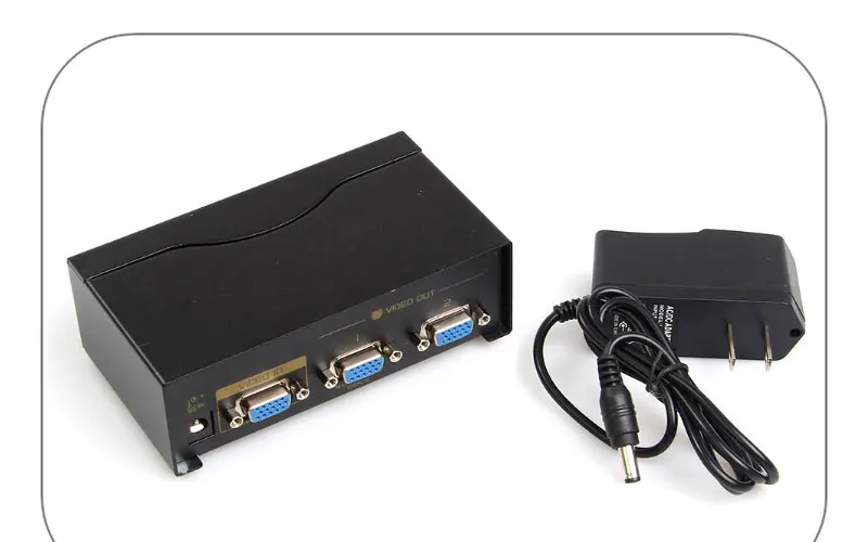 2-port Vga Splitter 1 Pc To 2 Monitors Vga Svga Xga Lcd Video Splitter ...