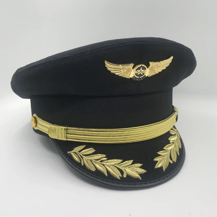 Custom Upscale Pilot Cap Airline Captain Hat Uniform Hat Party Cap ...
