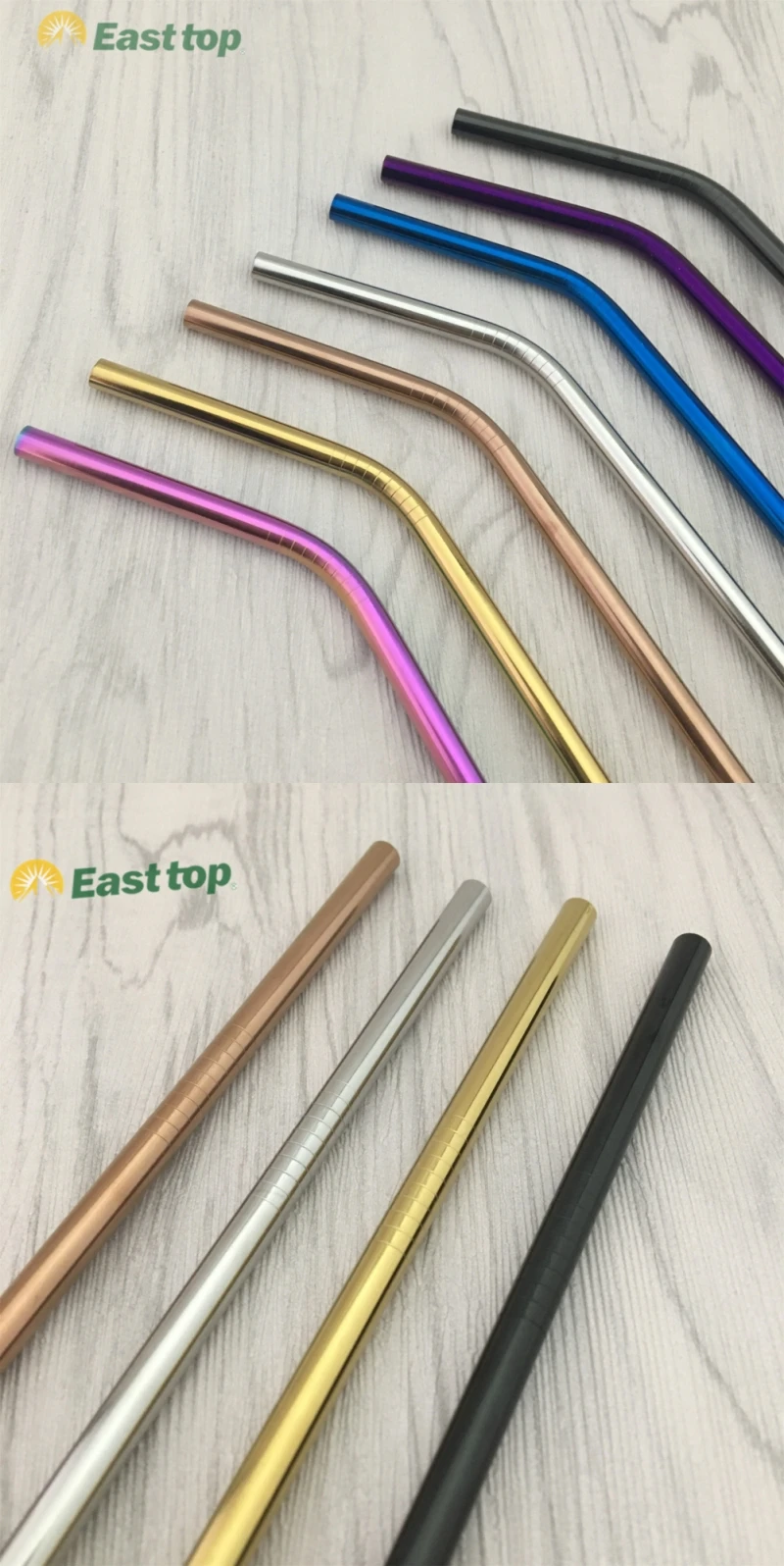 304 Drinking Straw Gold Titanium Straw,blue,rainbow High Quality Metal ...