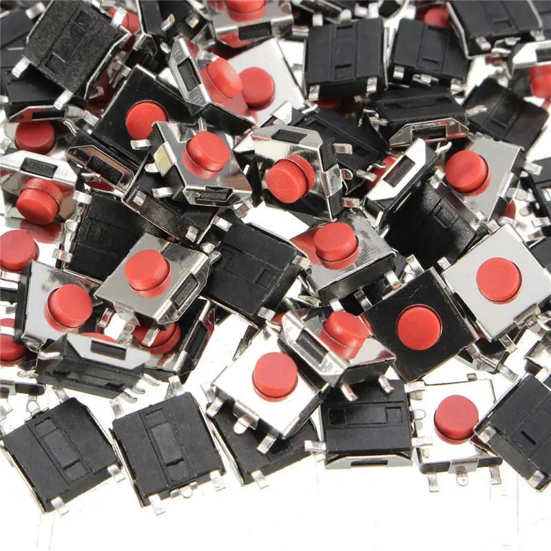 6x6x3mm 5 PIN SMD Red Copper Tact Switch - Best Price