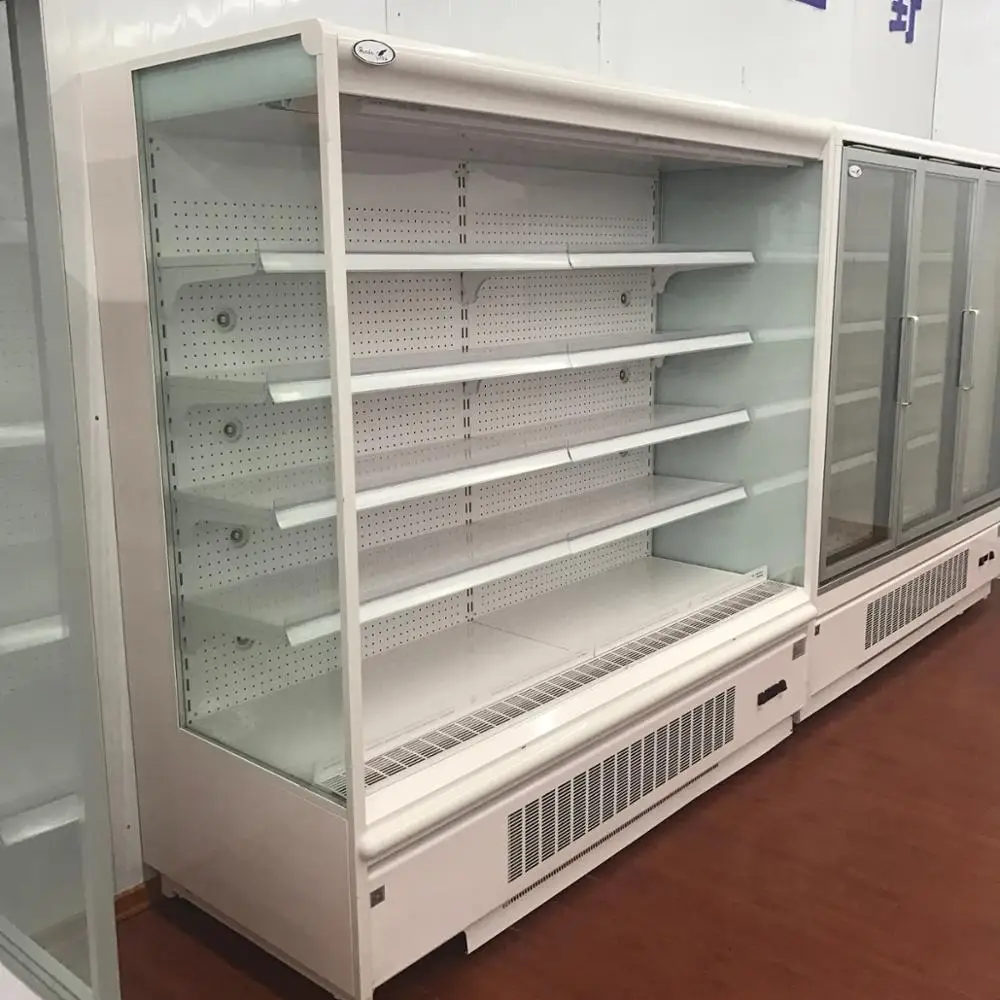 Convenience Store Front Open Air Cooler Showcase Refrigerator For ...