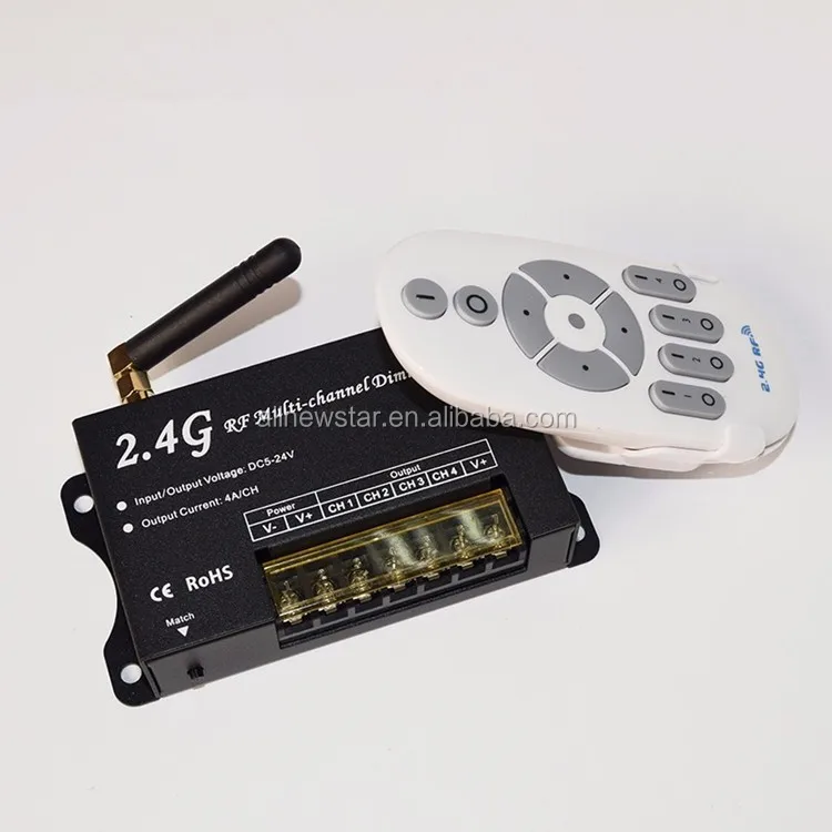 Wireless Multi-channel Dimmer With 2.4g Remote Controller 4 Channel Pwm ...