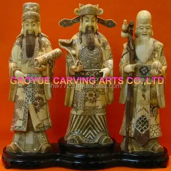 Bone Chinese Traditional Buddhas Statues Bone Three Gods Figurines Bone ...