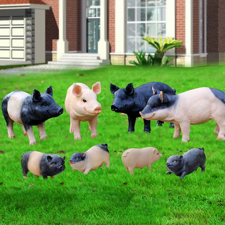Outdoor Home Garden High Quality Animal Life Size Fiberglass Pig Statue