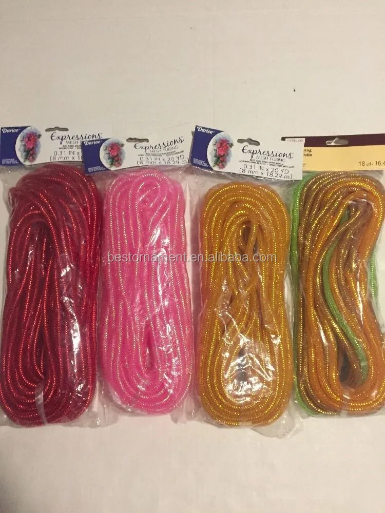 28 Colors 8mm Decorative Poly Mesh Tube Tubing Deco Poly Flex Ribbon ...