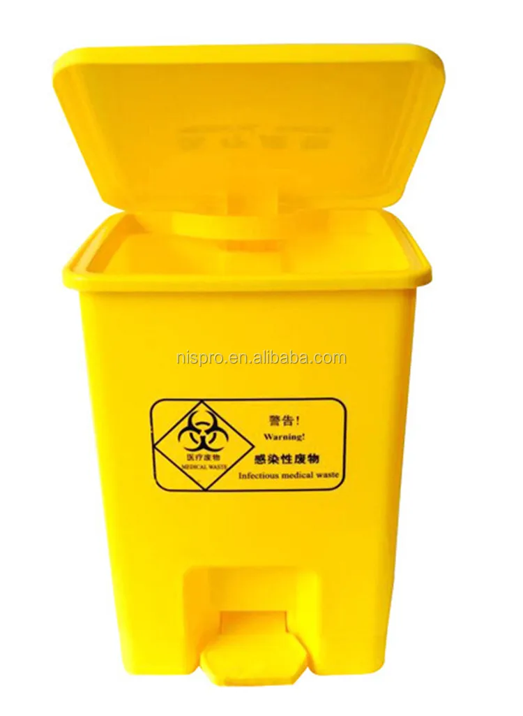 30l Plastic Medical Waste Bin And Sharps Container With Foot Pedal ...