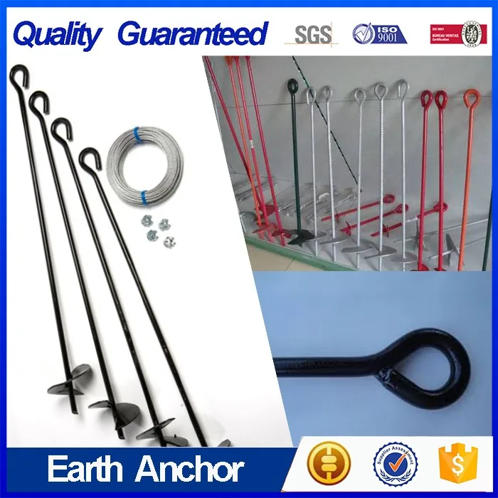 Plastic Coated Earth Anchor Ground Screw Pole Anchor For Construction ...