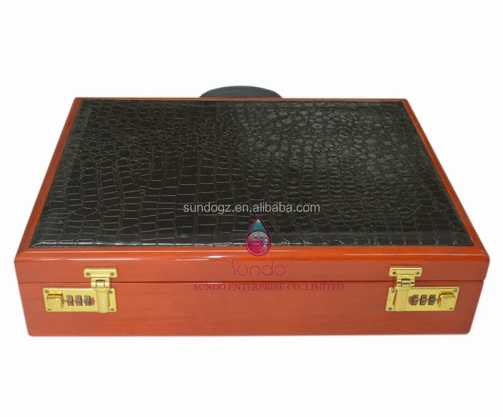 Luxury Diamond Set Packaging Case Wooden Jewelry Briefcase With Lock ...