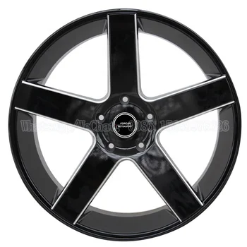 China Custom 22 24 Inch Alloy Wheels 5/6 Hole Pcd 100~139.7 Black And ...