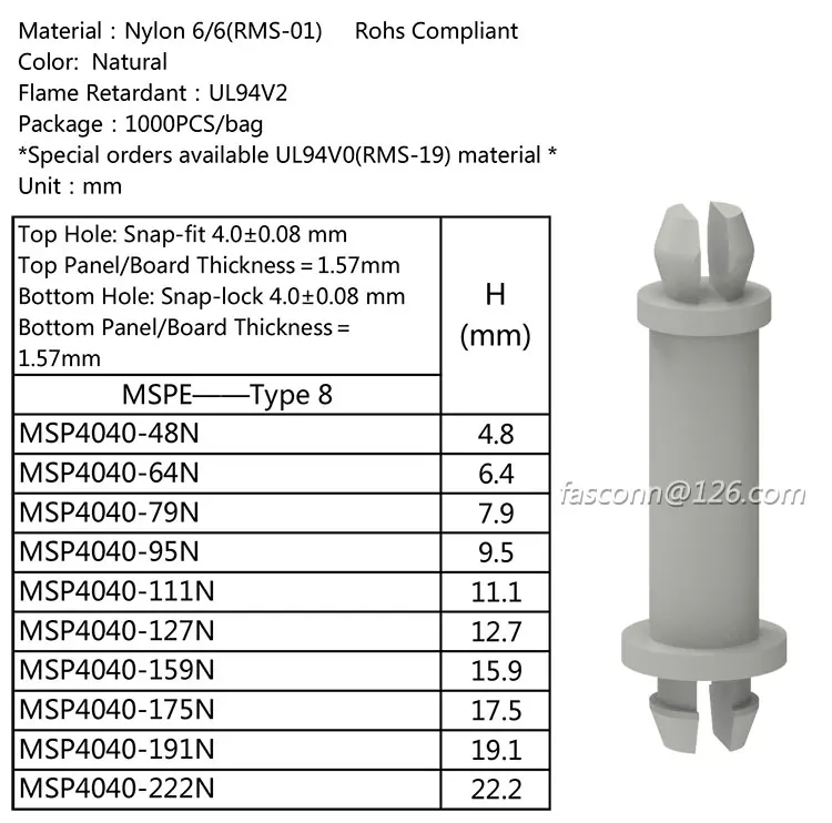 Nylon Dual Locking Spacers for PCB - Mini Support Posts