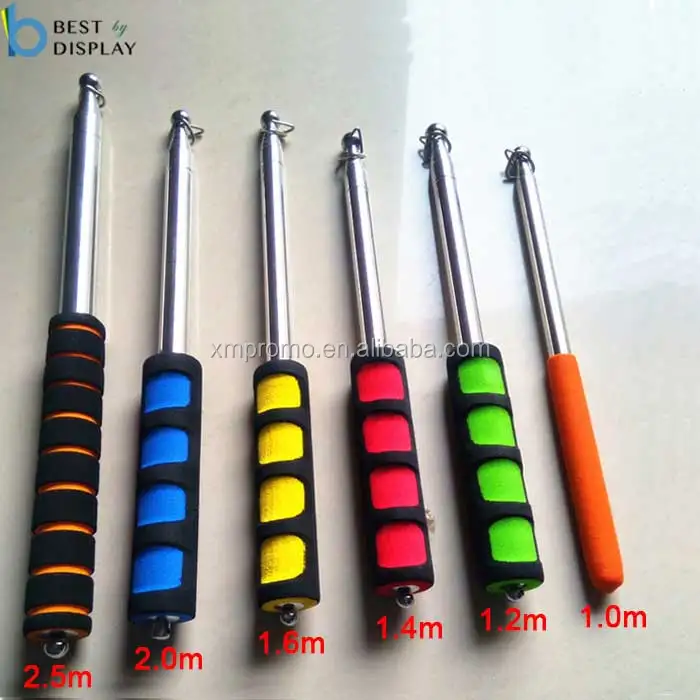 Stainless Steel Retractable Tour Guide Flag Pole - 120cm, 160cm, 200cm