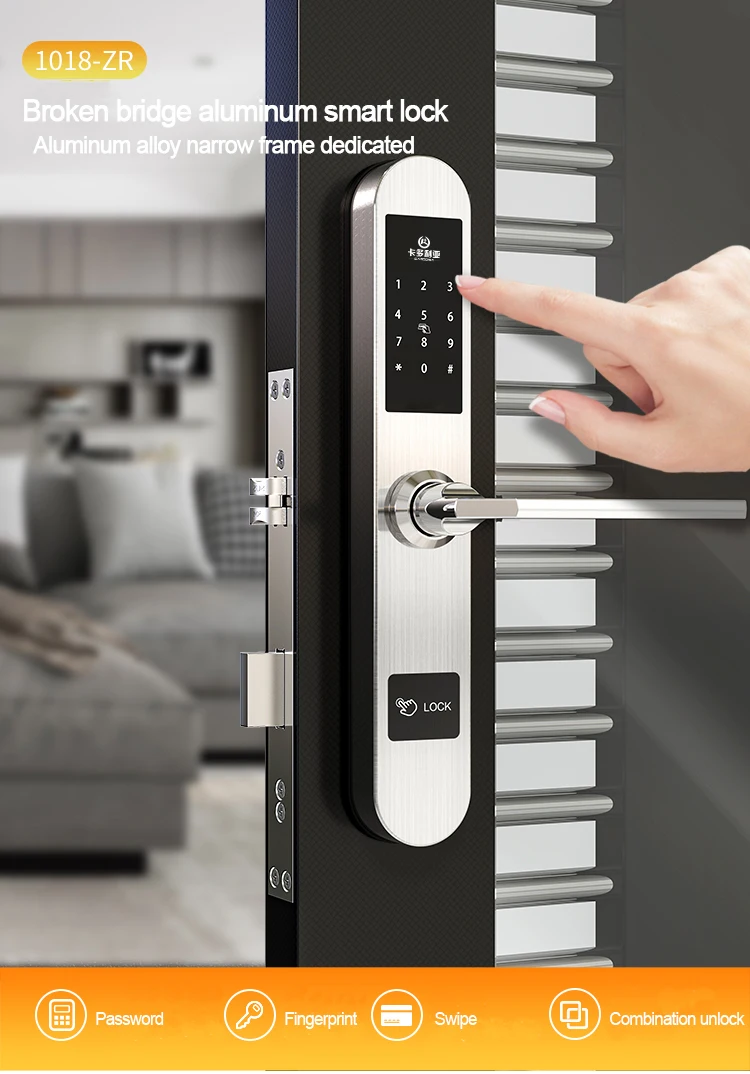 Password Lock Broken Bridge Aluminum Sliding Door Intelligent ...