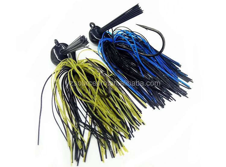 Skirted Jig With Weed Guard 7g 10g 14g Well Balanced Football Jig Head ...