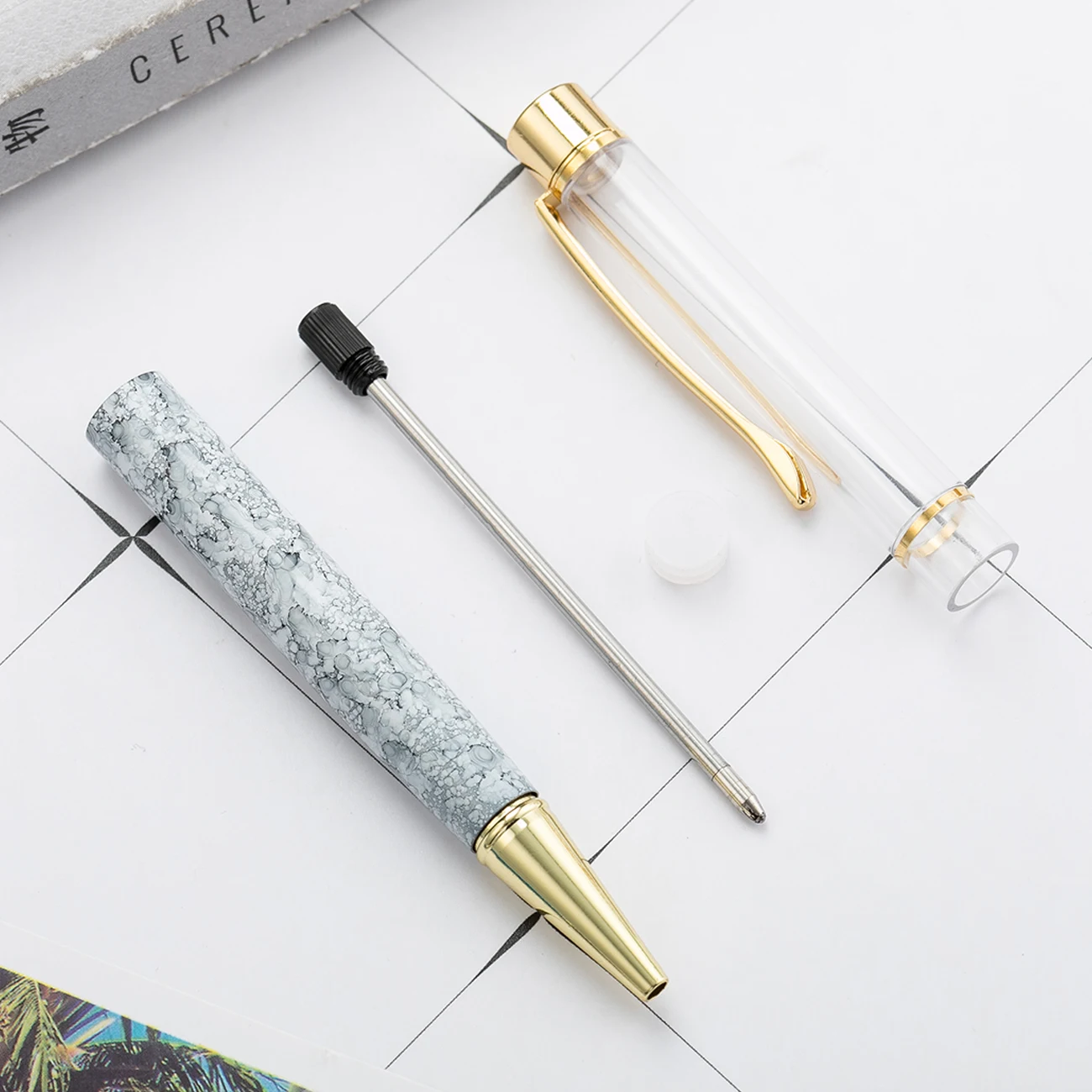Hot Selling Fashion Marble Colors Empty Barrel DIY Pen Herbarium ...