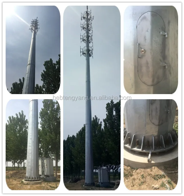 40m Monopole Antenna Tower in the Philippines - Durable Q235/Q345, Wind ...