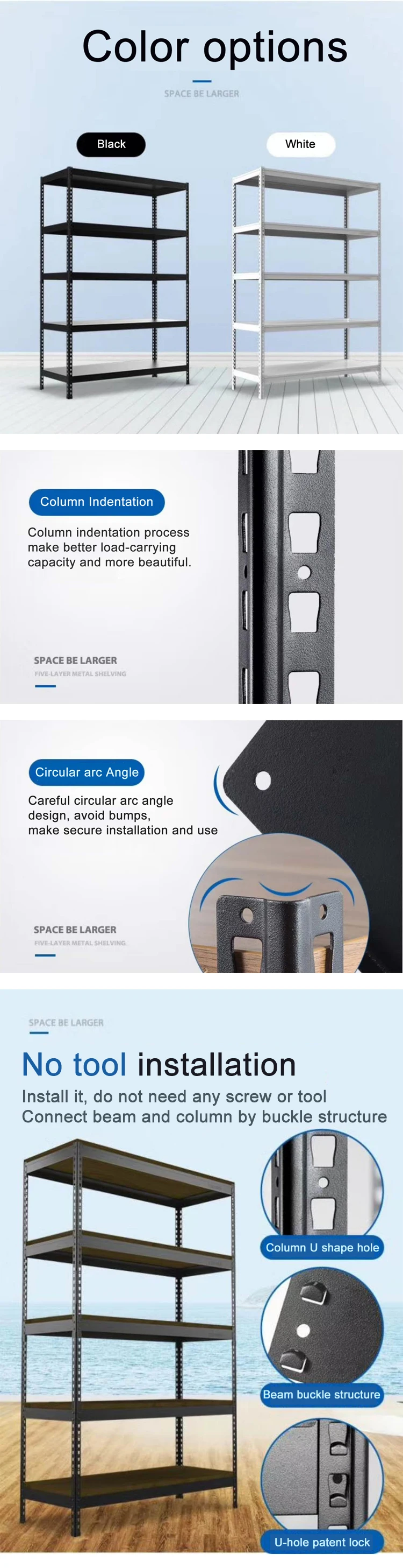 Metal Stainless Slotted Punched Angle Iron Industrial Shelving - Buy ...