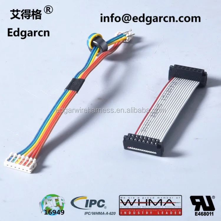 Rast 2.5mm Power Connector With 2.54mm Idc Flat Cable Assembly For Pcb ...