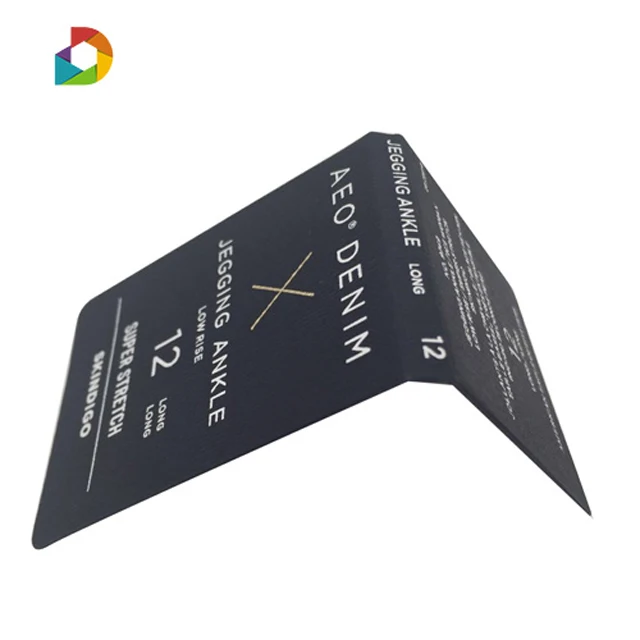 Jeans Waist Tag Folded Paper Label Tag Black Hangtag Custom Garment ...