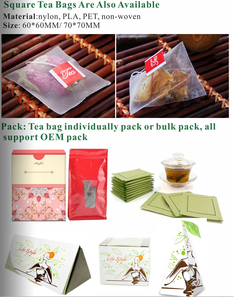Custom Eu Compliant Biodegradable Nylon Triangle Teabag Mesh Teabags ...