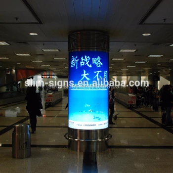 Curved Shape Pillar Mounted Advertising Led Pillar Sign - Buy Led ...