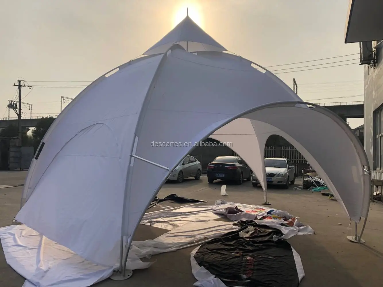 White Advertising Dome Tents,Pentagonal Arch Spider Tent With Arch And ...