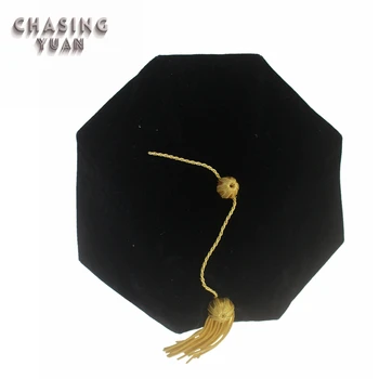 Deluxe Black Velvet Doctorate 8 Sided Tam Graduation Tam Cap - Buy ...