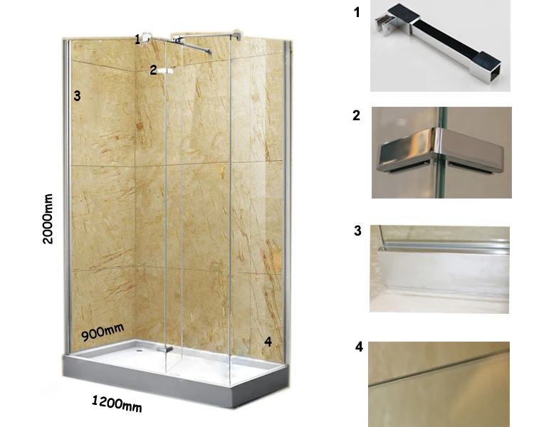 Customizable Sizes Integral Shower Cubicle for Small Bathrooms