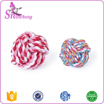 Pet Dog Braided Cotton Rope Knot Ball Chew Toys - Buy Pet Cotton Rope ...