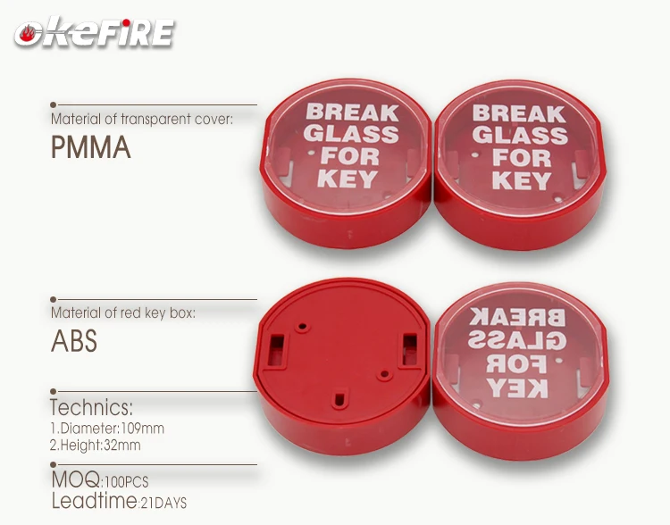 OKEFIRE Fire Alarm Break Glass Key Box - Secure & Accessible