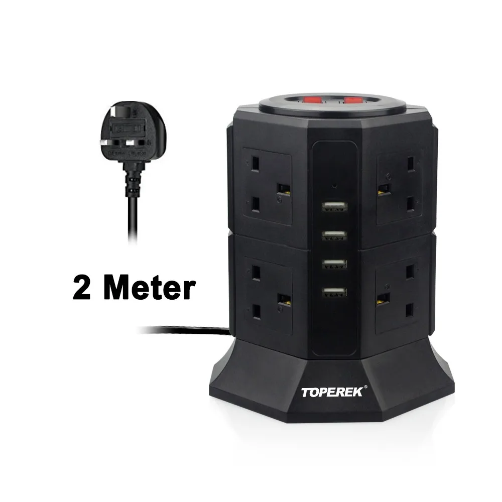 Tower Smart Electrical Socket With 2 Layer, USB, Universal Plughole ...