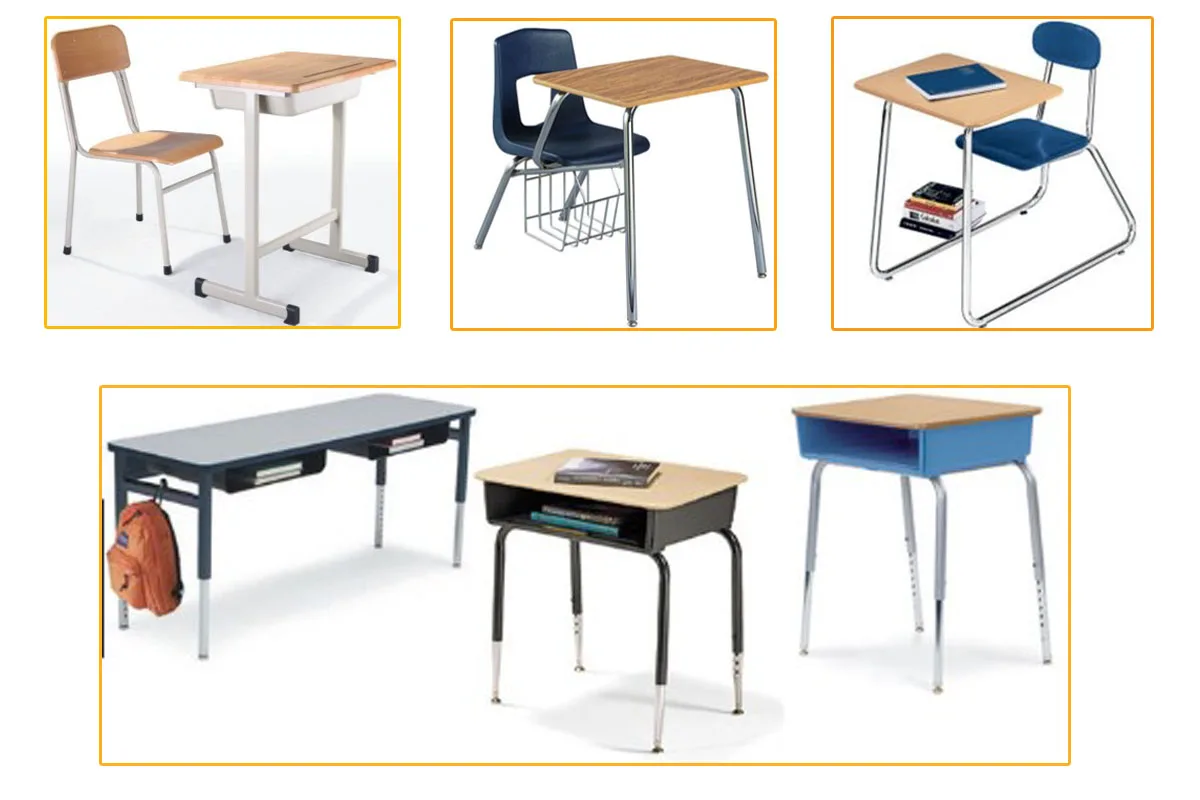 Customized Splicing Hexagonal Desk With Mdf Desktop Education School ...