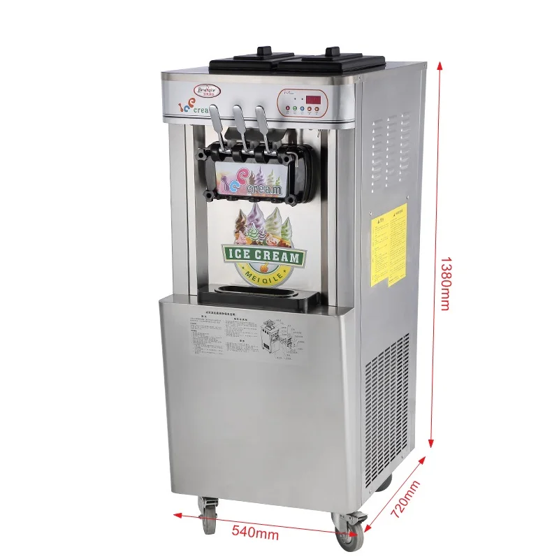 Automatic 3 Flavors Soft Ice Cream Machine - Energy Saving