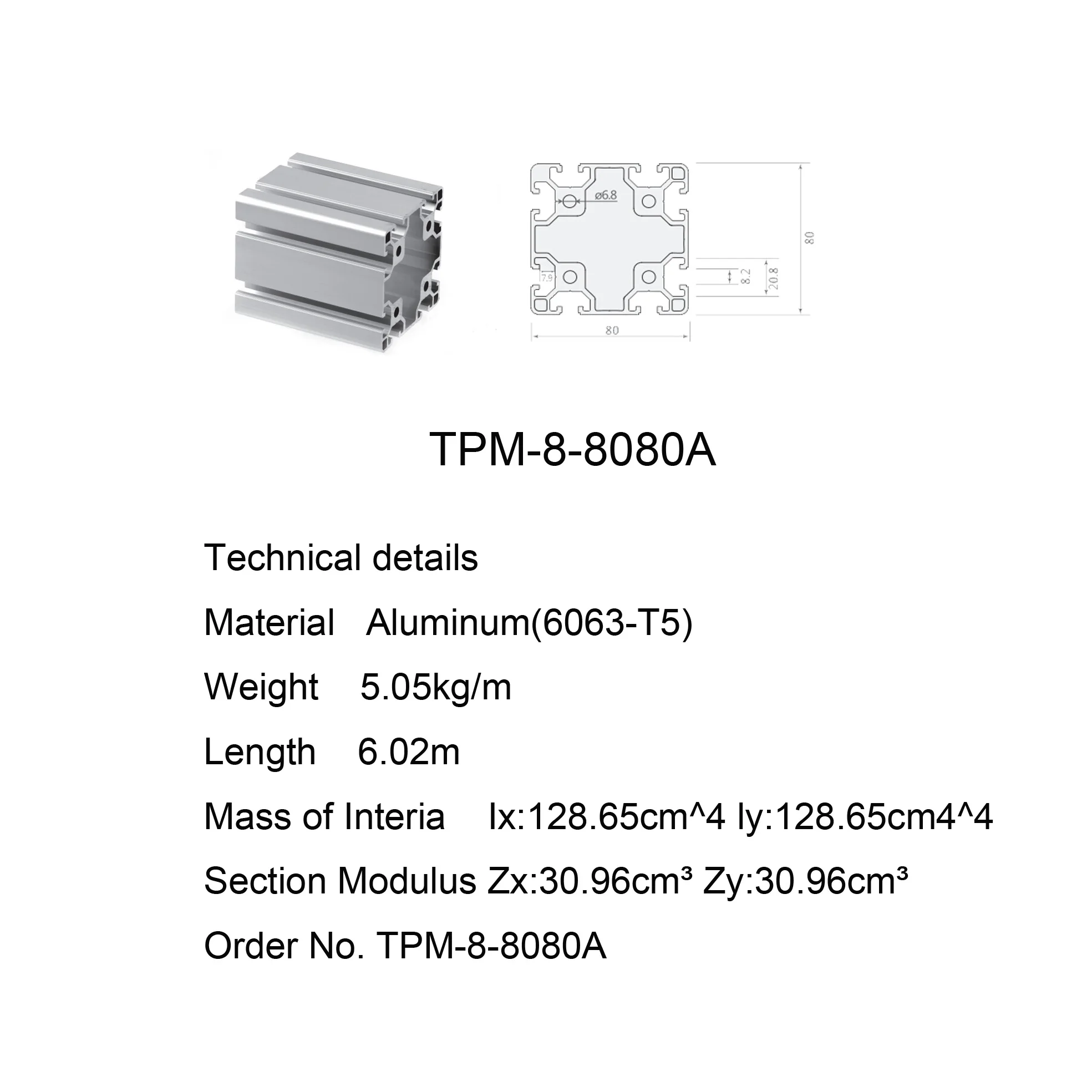 6063 T5 Aluminum Extruded Profiles 80x80 Aluminum Profile For ...
