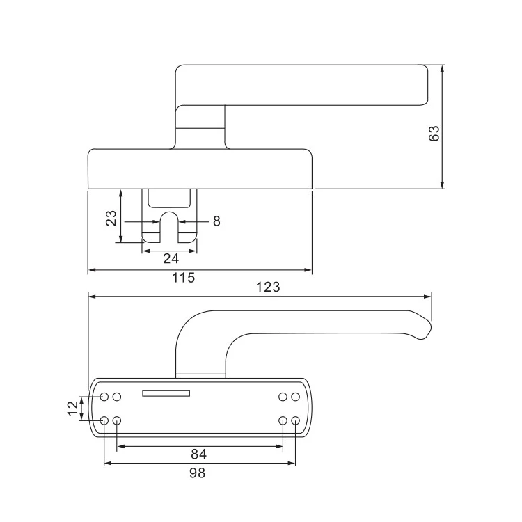 Superior Quality Aluminium Top Hung Window Handles - ABX039