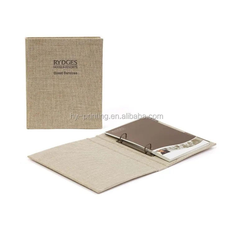 Custom Luxury Pu/linen/leather Paper Hotel Compendium Folders Binder