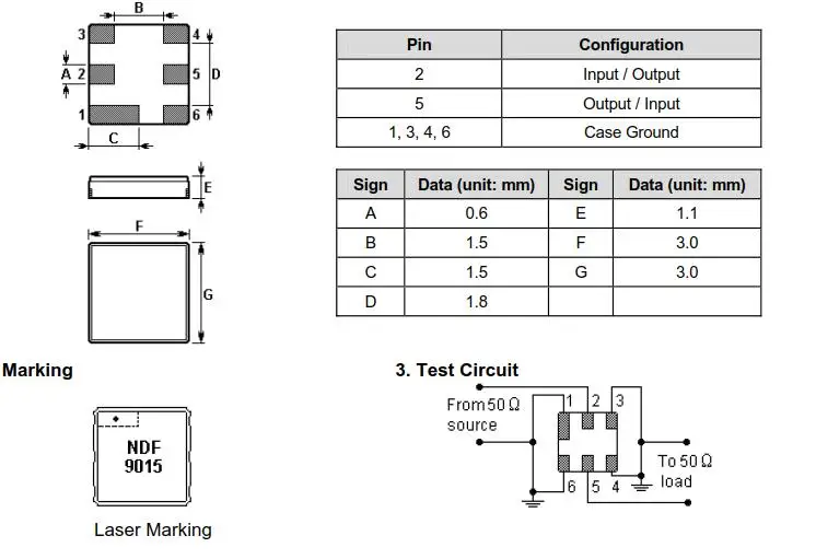 Wholesale 1575.42mhz DCC6C RF SAW Filter for GPS - Winnsky
