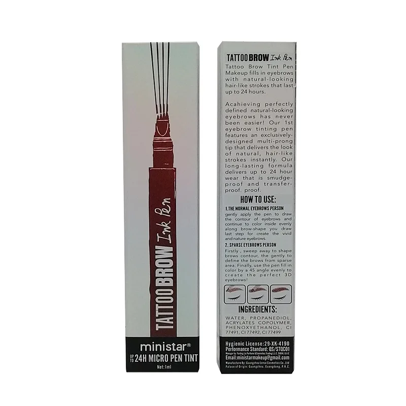 Ministar Professional Eye Brow Tattoo Tint Pen Long Lasting Waterproof ...