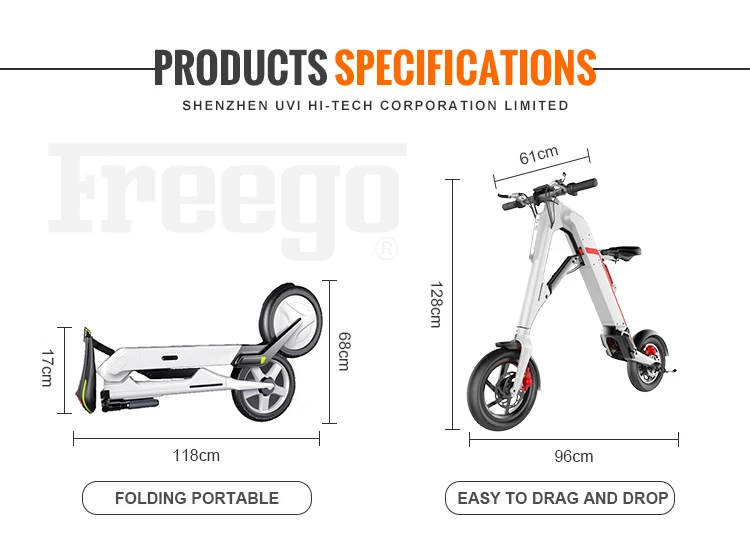Freego Li-ion Battery Mini Folding E Bike Bicycle 2 Wheels - Buy 36v ...