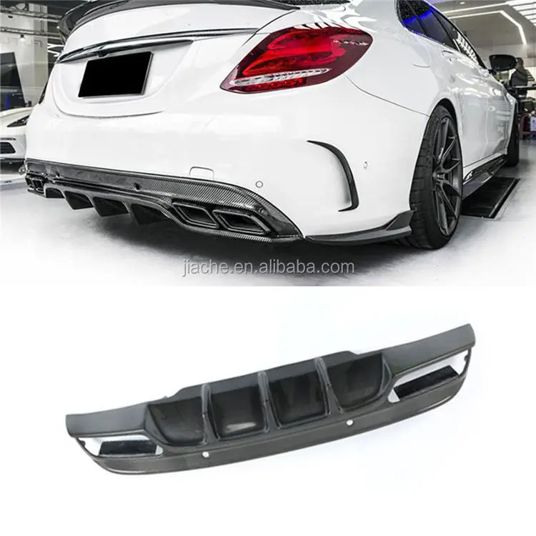 Carbon Fiber Rear Lip Diffuser Spoiler For Mercedes Benz C Class W205 ...