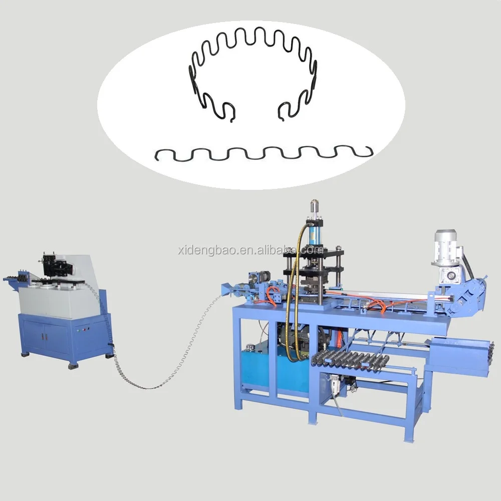 Full Auto S-shape Zig-zag Sofa Spring Making Curving Cutting Machine ...