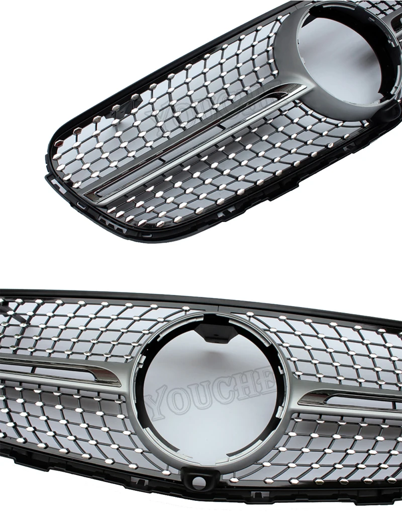 Diamond Radiator Style Front Grille Grill For Mercedes Benz Glc Class ...