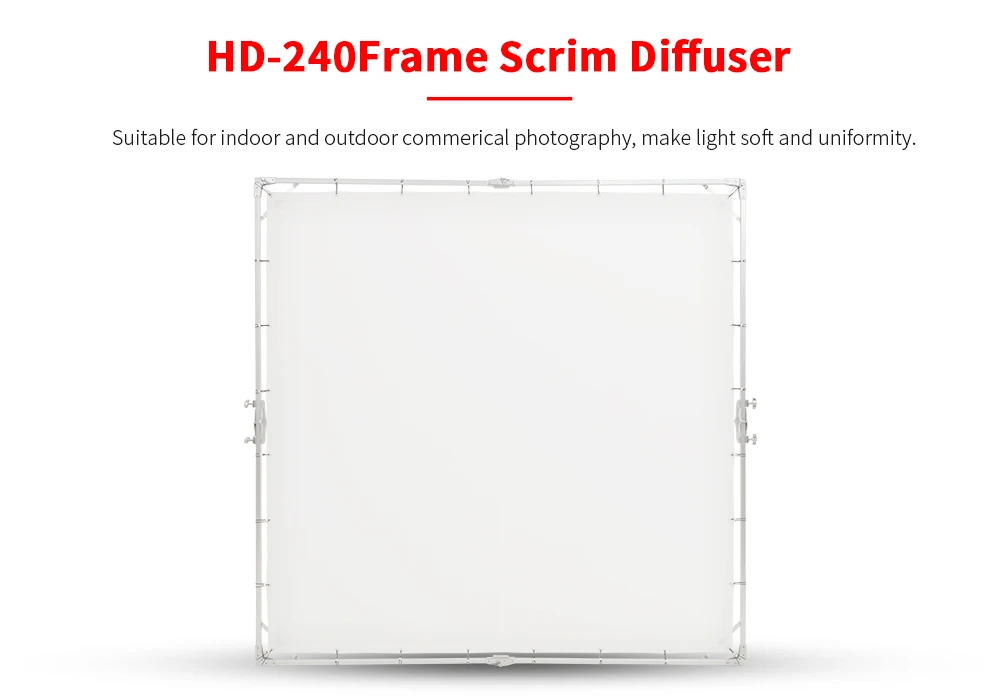 JINBEI HD-240 2.4x2.4m Photographic HD Frame Scrim Diffuser