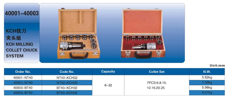 ISO40 NT40 NT50 Milling Machine Tool Holder Power Collet Chuck Set with ...