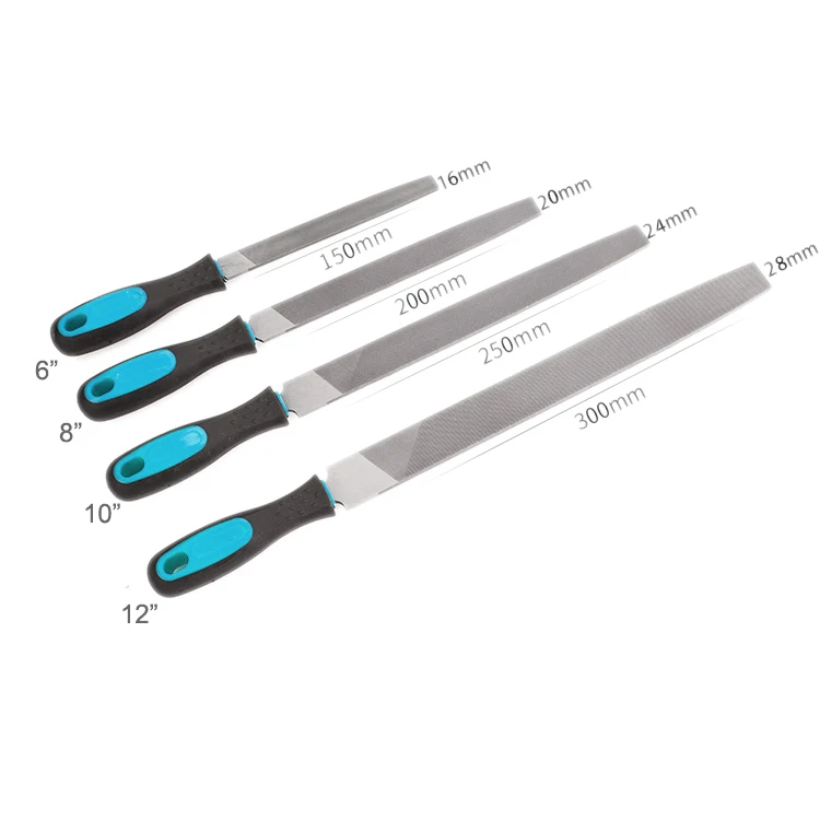 Custom color rubber handle High carbon steel files size 6 8 10 12 inch ...