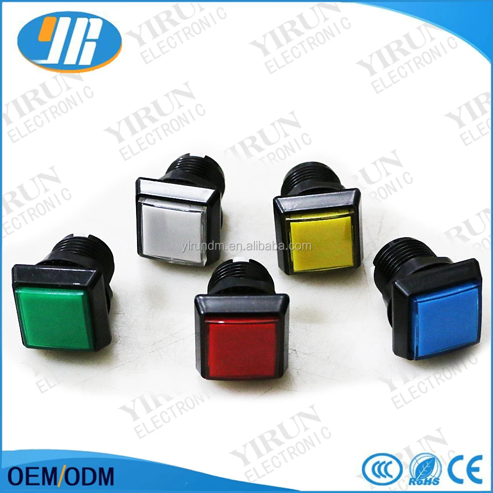 32mm Square Push Button Switch Led Illuminated Microswitch Game Accessories - Buy Push Button ...